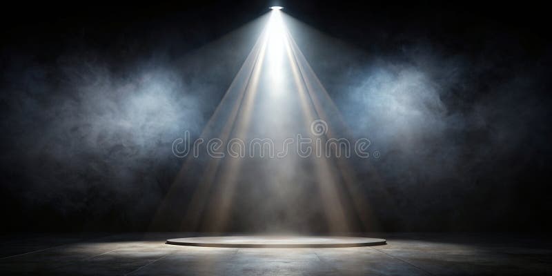 A Spotlight Shines Down on a Dark Stage the Spotlight is Surrounded by ...