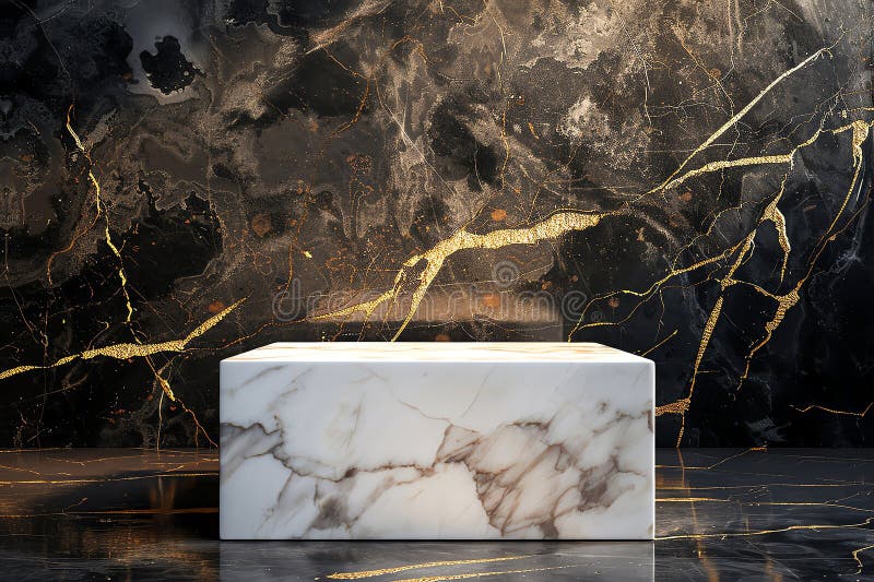 A Spotlight Shines Down on a Marble Pedestal, Casting a Warm Glow Over ...
