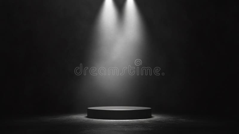 Spotlight Shines on Empty Stage with Dark Background for Performance ...