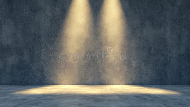 A Spotlight Shining on a Concrete Wall. Stock Image - Image of depth ...
