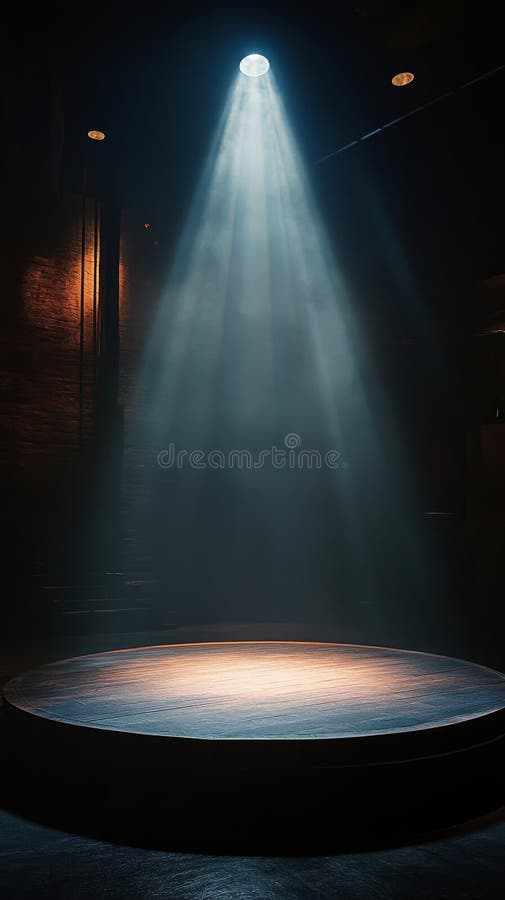 Spotlight Shining Down on an Empty Stage in a Dark Theater Setting ...