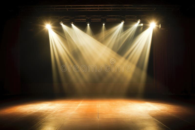 Spotlight Shining on an Empty Stage Stock Illustration - Illustration ...