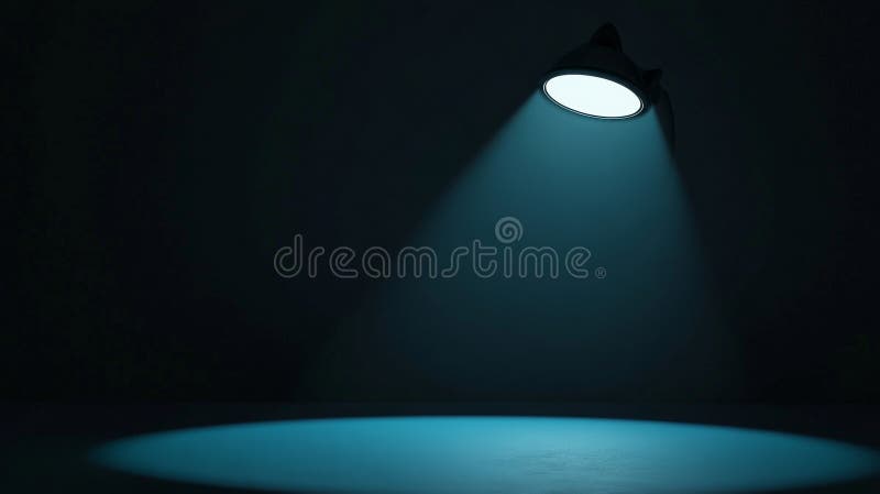 Spotlight Shining on Empty Stage with Turquoise Background Stock Image ...