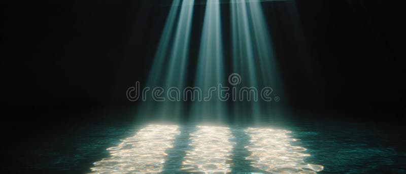 Spotlight Shining on Tranquil Water Creating Captivating Reflections ...