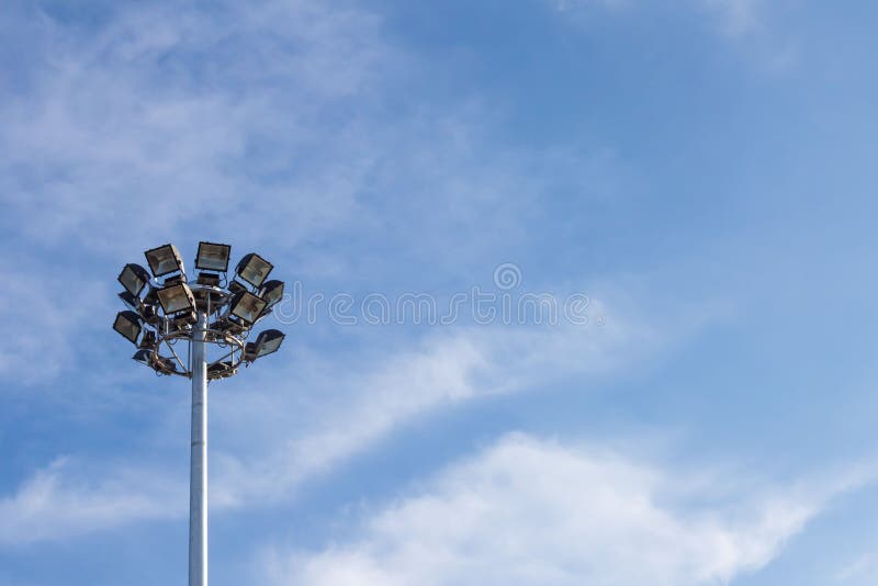 Spotlight and the sky stock image. Image of street, strong - 164476625