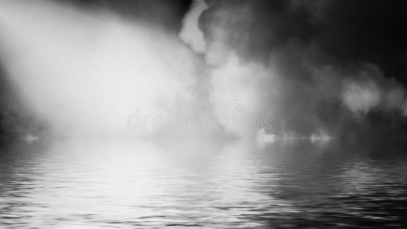 Spotlight Smoke with Reflection in Water. Mistery Fog Texture ...