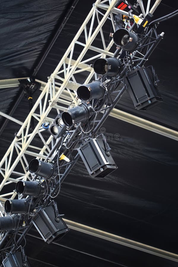 Spotlight on stage stock photo. Image of chrome, structure - 60400578