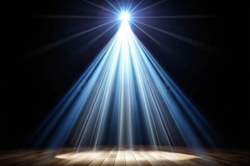 Spotlight on Stage or Gods Rays Isolated on Black Background Stock ...