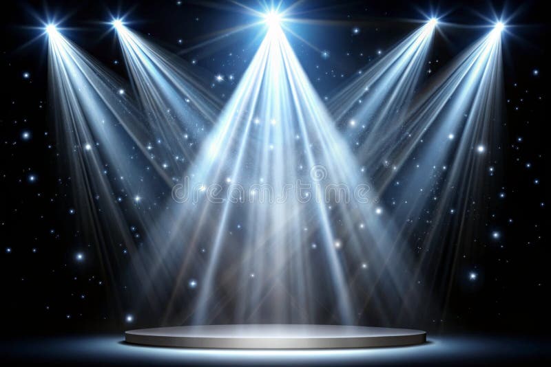 Spotlight on Stage with Particles Stock Illustration - Illustration of ...