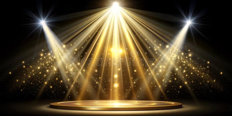 Spotlight on Stage with Particles Stock Illustration - Illustration of ...
