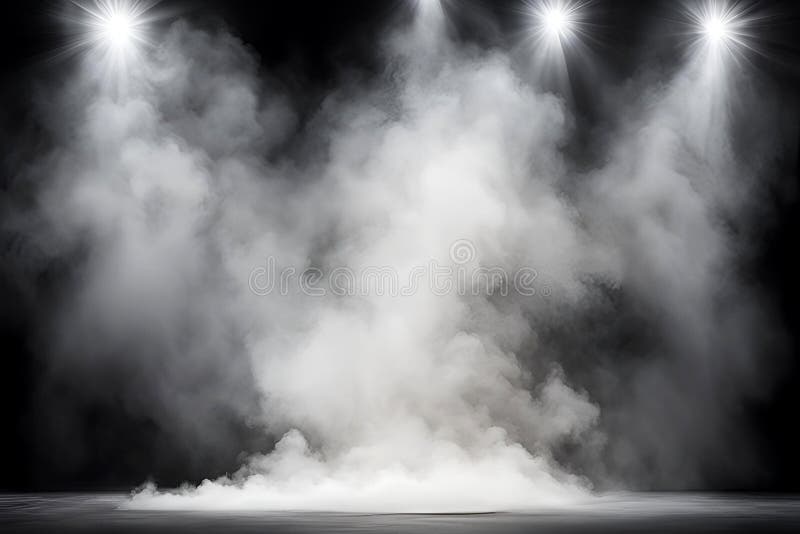 Spotlight Stage with Smoke on Black Background. Stock Illustration ...