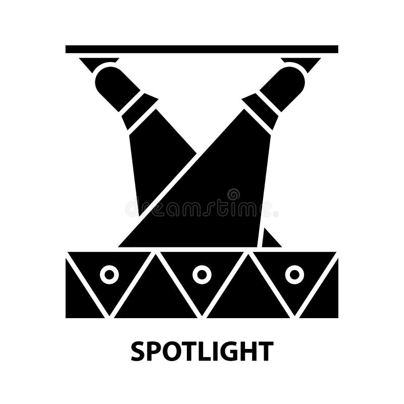 Spotlight Symbol Icon, Black Vector Sign with Editable Strokes, Concept ...