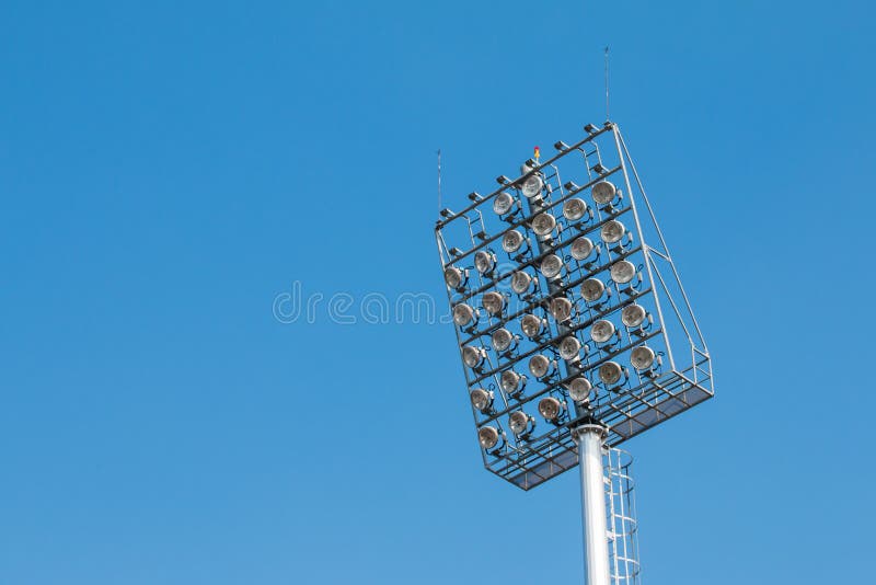 Spotlight tower stock image. Image of equipment, football - 67731141