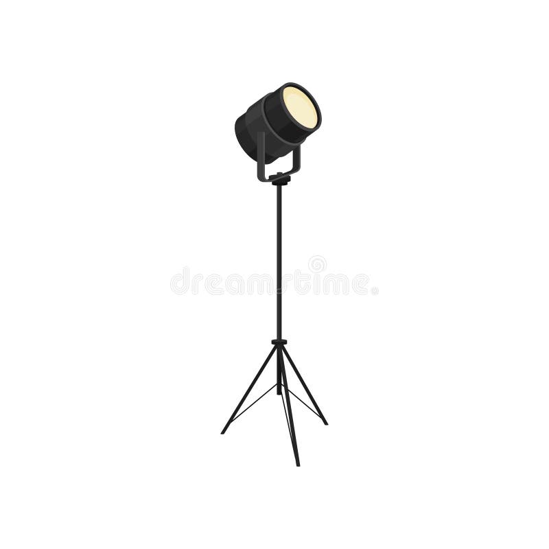 Cartoon Spotlight on White Background. Searchlight Concept. Stock ...