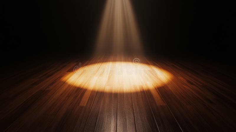 Spotlight on Wooden Stage Floor with Dramatic Lighting Effect Stock ...