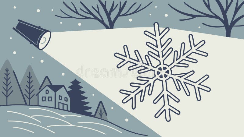 A Spotlighted Snowflake. Revealing an Abstract Winter Scene Where the ...