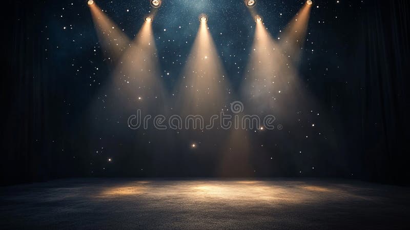 Spotlighted Stage with Sparkling Backdrop Ready for Performance Night ...