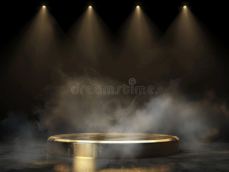 The Spotlighted Stage, Veiled in Mysterious Fog, Awaits Its Performers ...