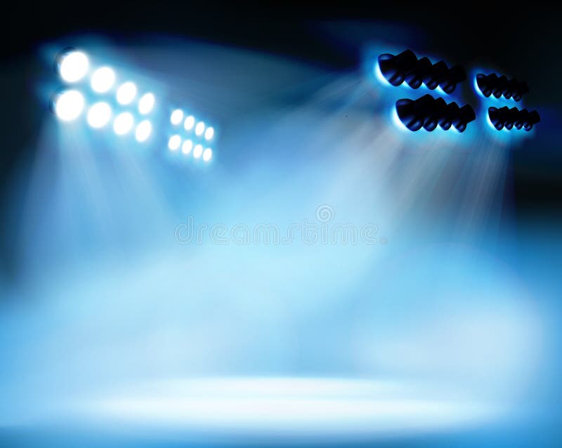 Spotlighting at the Stadium. Vector Illustration. Stock Vector ...