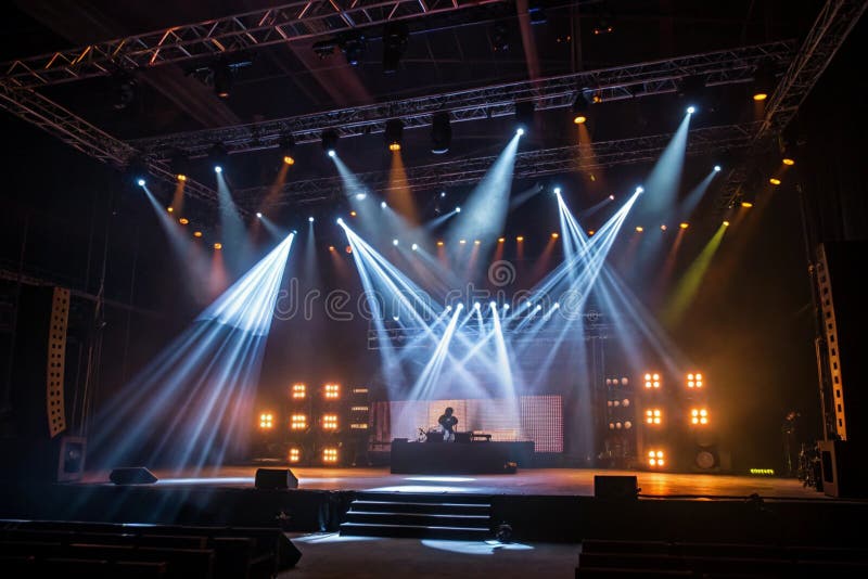 Concert Spotlight with Ray Illuminated Lighting for Web Design Stock ...
