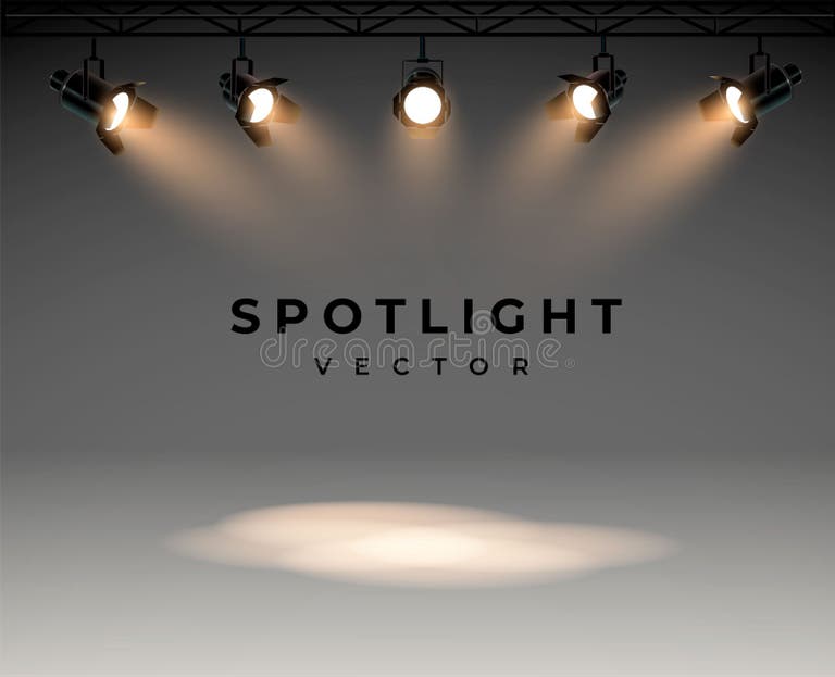 Realistic Vector Light Effect White Spotlight Stock Illustrations ...