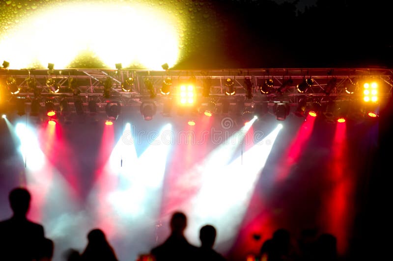 Spotlights at concert stock image. Image of back, blue - 15943429