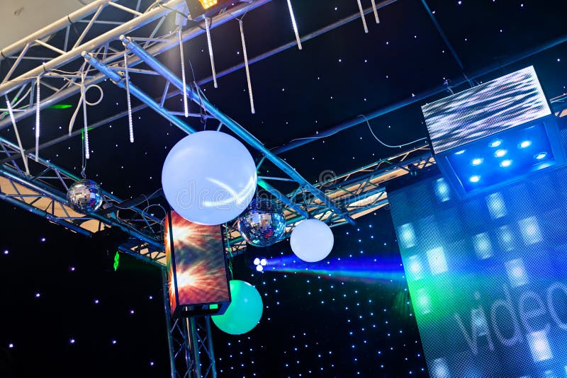 Stage video lights stock image. Image of disco, camera - 8020019