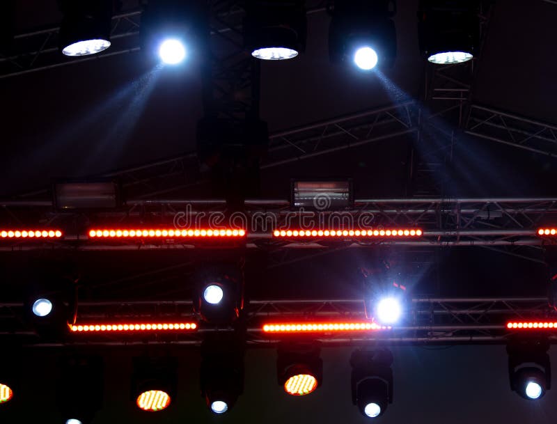 Spotlights at a Concert at Night. Stock Photo - Image of festival, glow ...