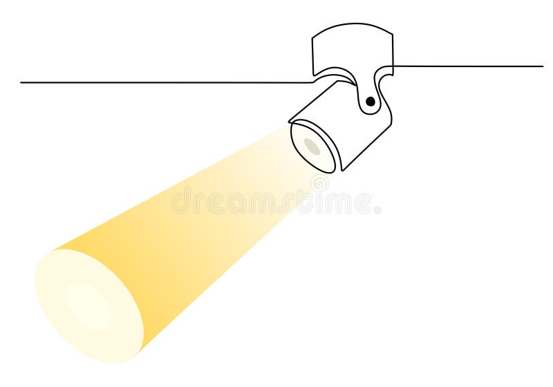 Spotlights Continuous One Line Drawing Stock Vector - Illustration of ...