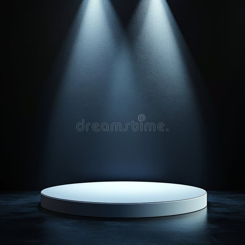Spotlights in the Dark Room. 3d Render. Vector Illustration Stock ...