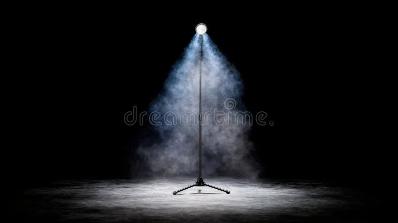Spotlights Illuminate Smoke in Dark Studio Background for Dramatic ...