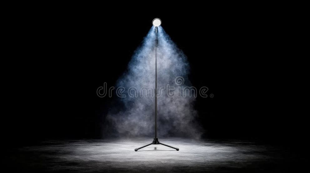 Spotlights Illuminate Smoke in Dark Studio Background for Dramatic ...