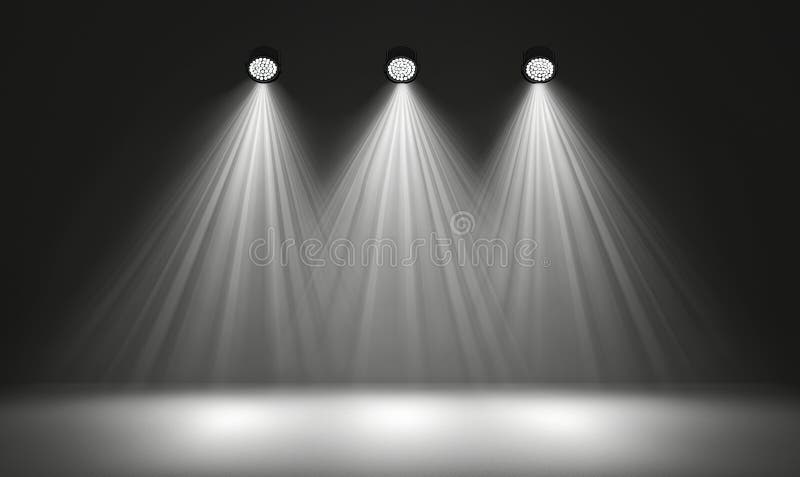 Spotlights Illuminating Empty Stage with Dramatic Lighting Effects ...