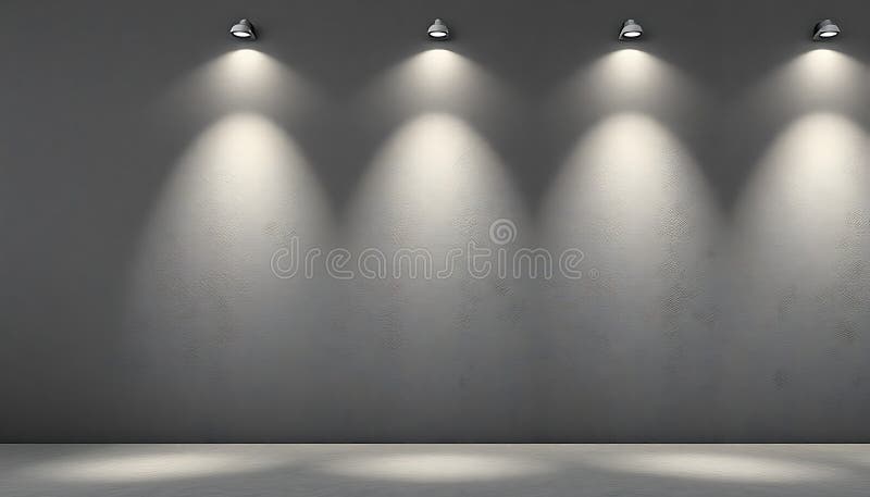 Spotlights Illuminating Wall Interior Lighting Design Display ...