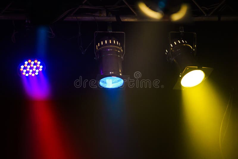 Spotlights Over the Scene in Theater Stock Image - Image of spot ...