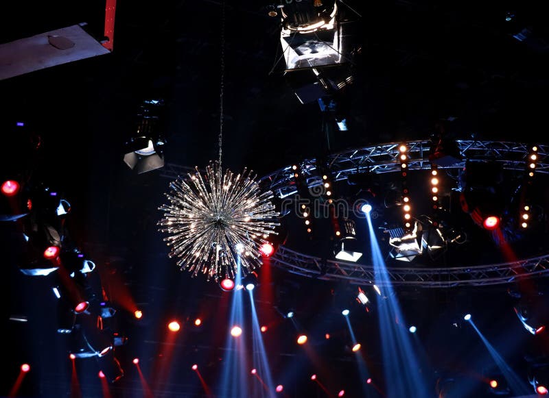 Spotlights and Reflectors in the Studio Stock Photo - Image of stage ...