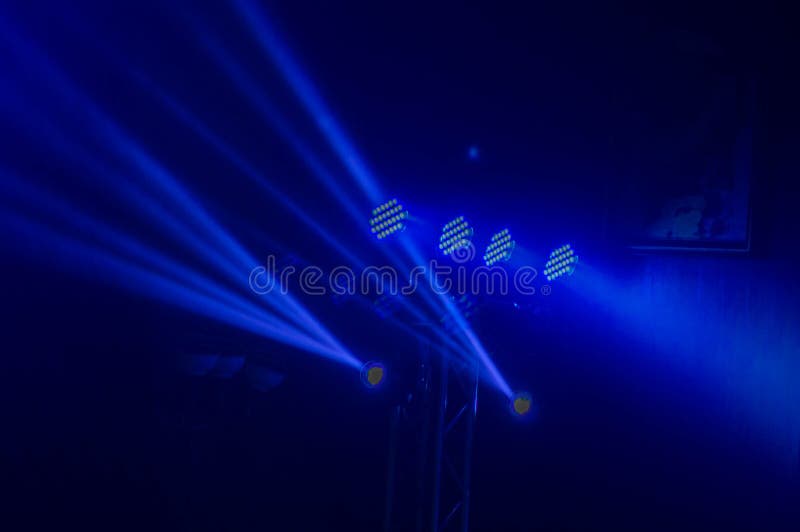 Spotlights, Spotlights and Effects from the Stage. Empty, Behind. Stock ...