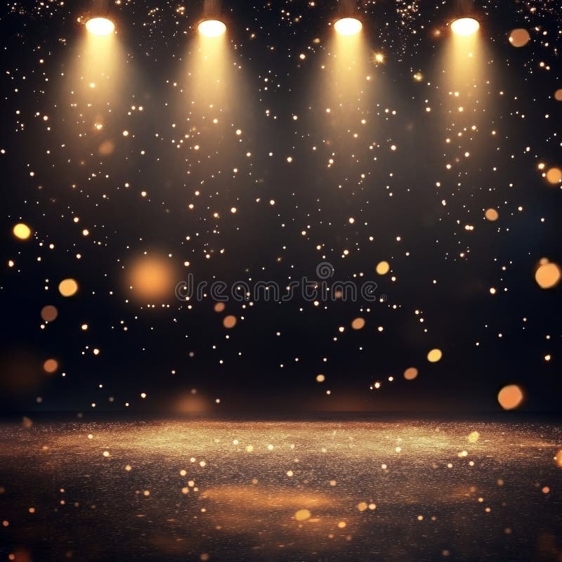 Spotlights on Stage with Lights and Spotlights. Vector Illustration ...