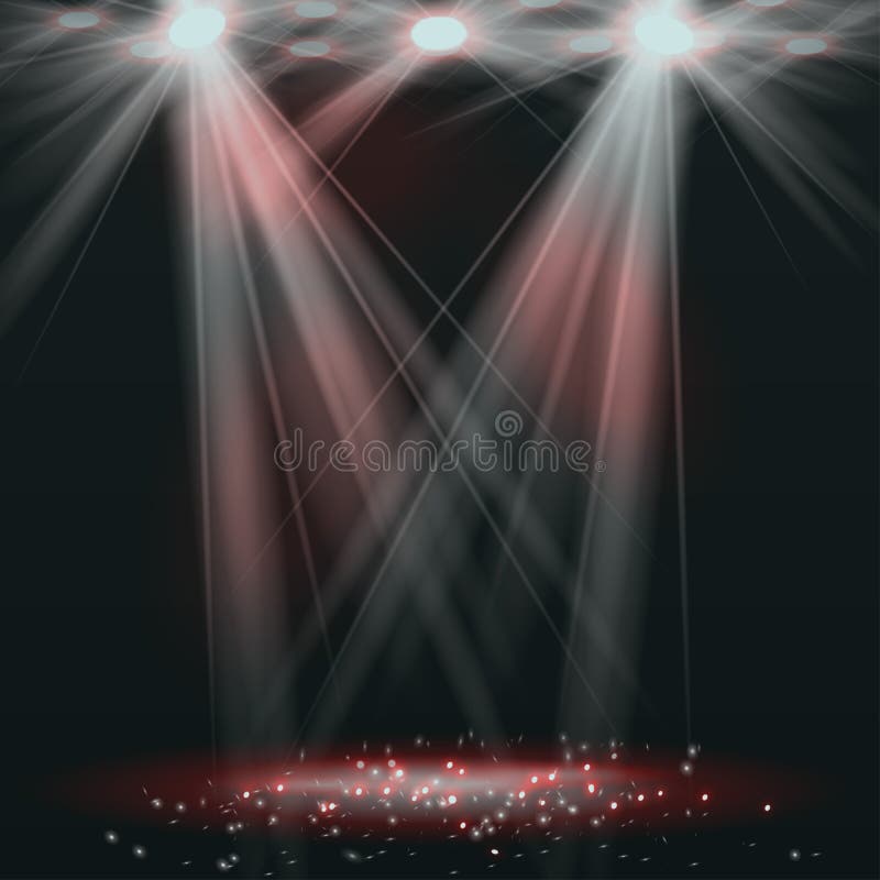 Spotlights on Stage with Smoke & Light Stock Vector - Illustration of ...