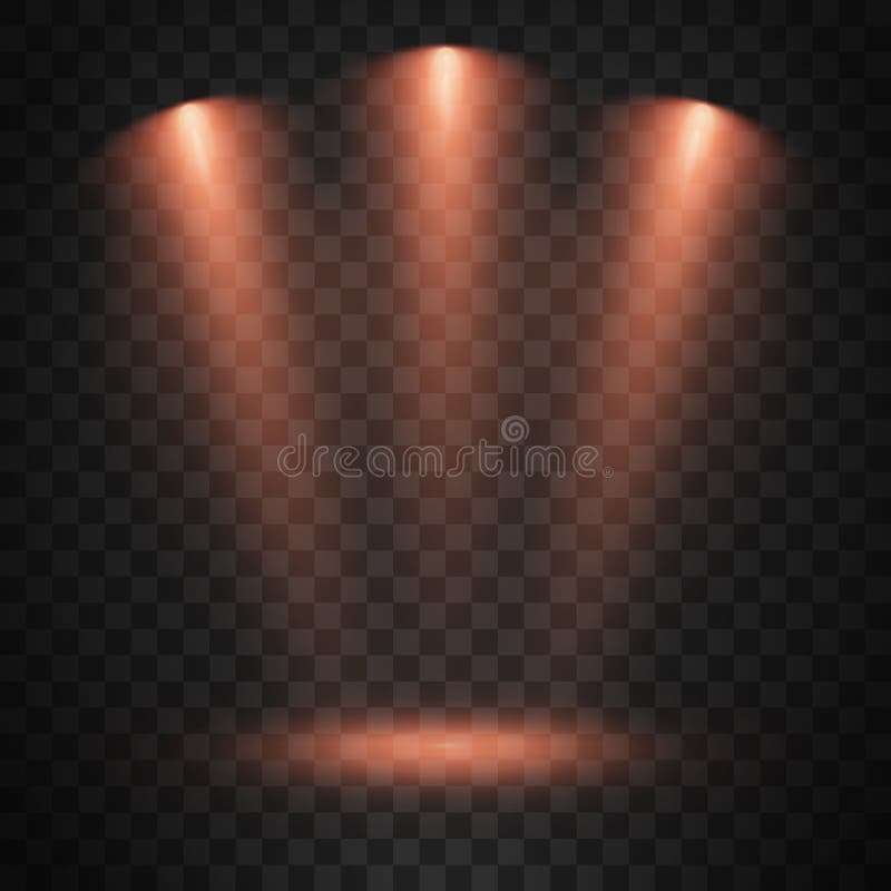 Red Spotlights on Transparent Background Stock Vector - Illustration of ...