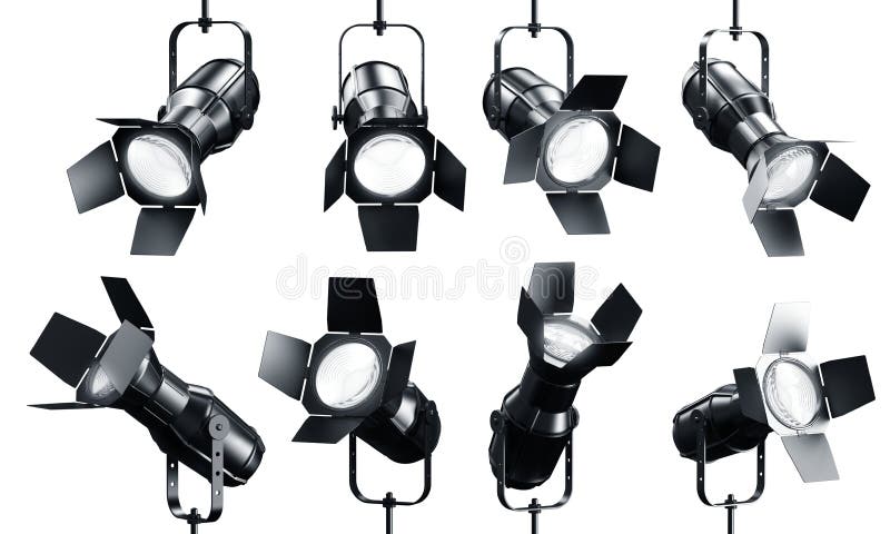 Overhead Lights with Beam. Studio Lighting Stock Vector - Illustration ...