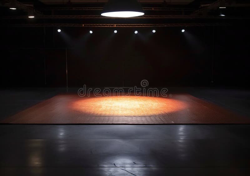 Spotlit Wrestling Mat in an Empty Arena. Generative Ai Stock ...