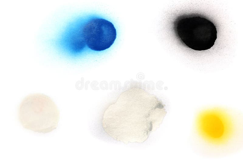 Spots Drawn by Different Spray Paints on White Background Stock Image ...