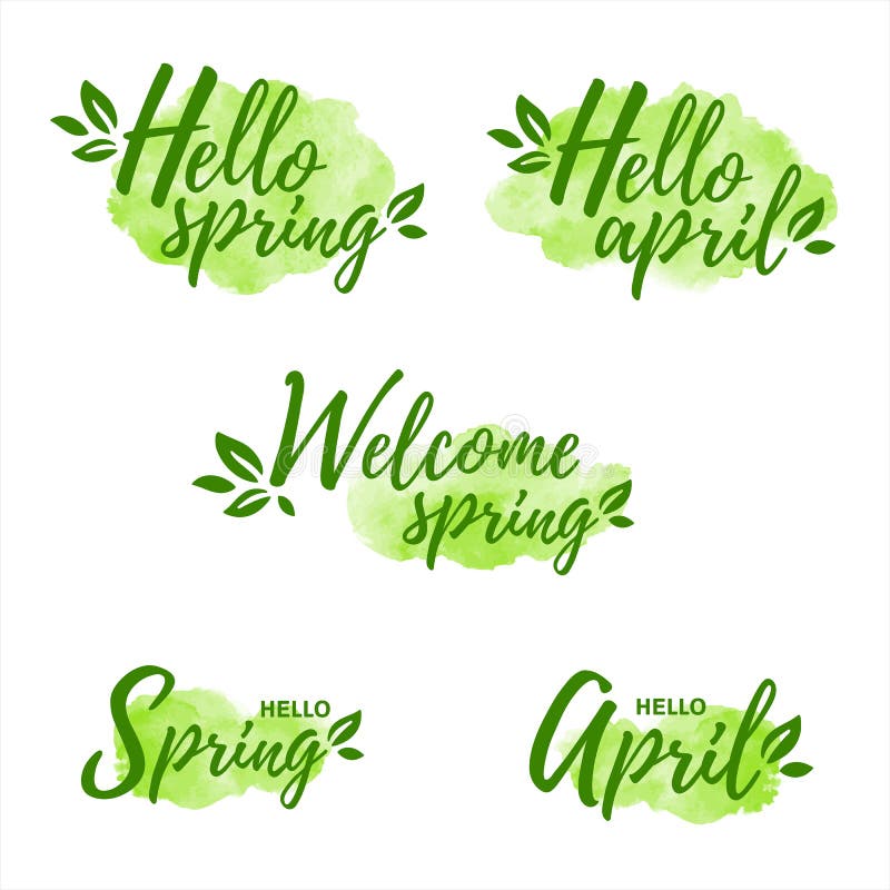 Hello April Spring 2022, Modern and Minimalistic Background with Text ...