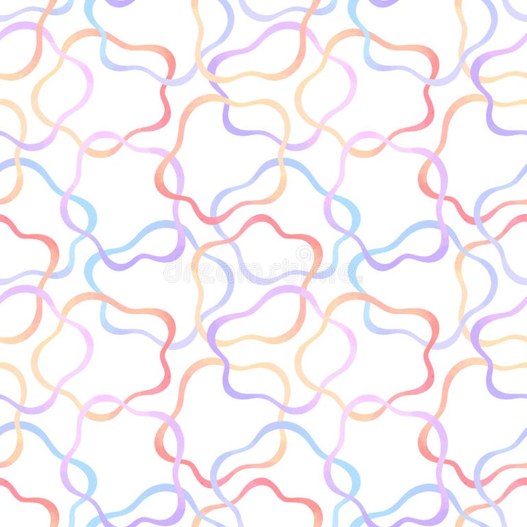 Colorful Watercolor Vector Tangled Shapes Seamless Vector Pattern Stock ...