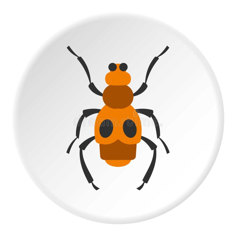 Spotted bug icon circle stock vector. Illustration of strip - 108597891