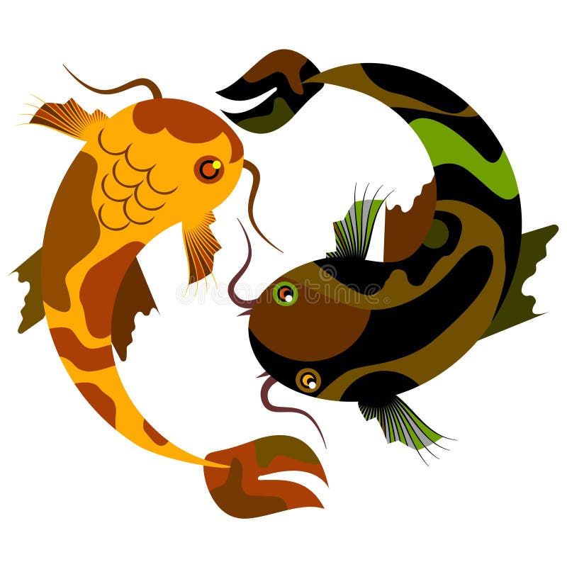 Spotted Decorative Fish Dancing Underwater Stock Vector - Illustration ...