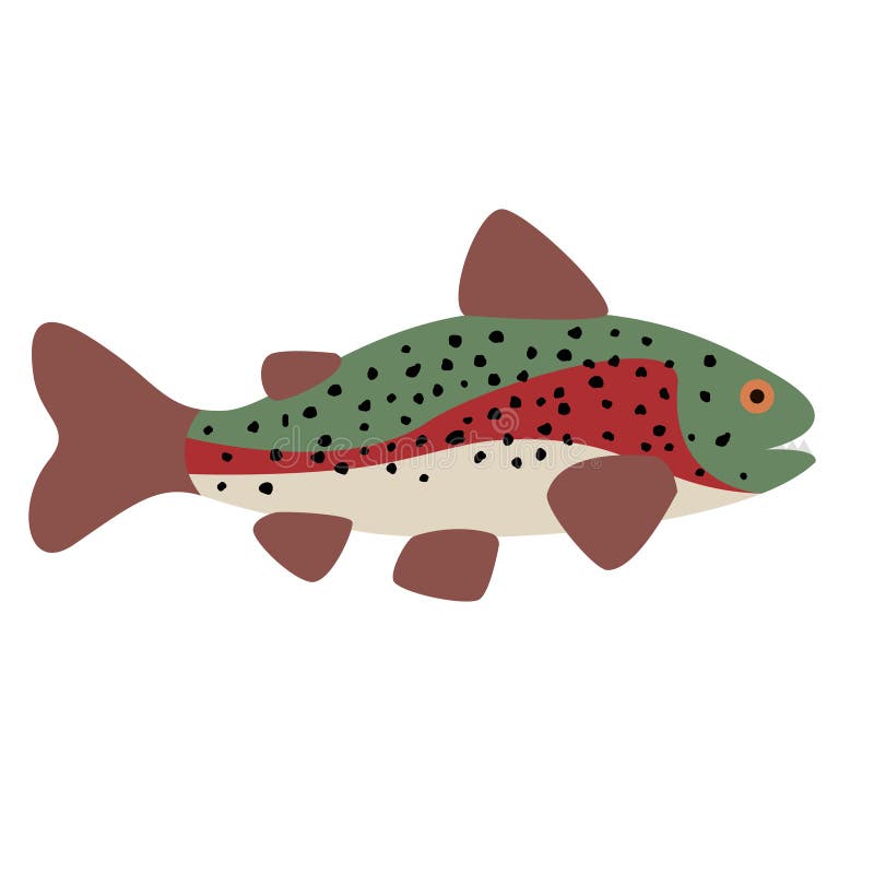 Spotted Fish Flat Style Illustration Stock Vector - Illustration of ...