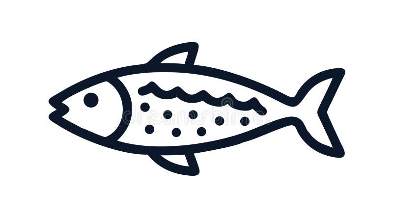 Spotted Fish Outline Icon Vector Graphic, Vector Design Generative AI ...