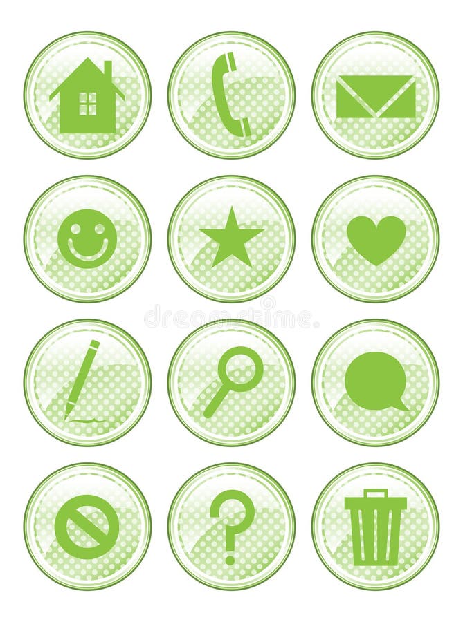 Spotted Green Action Buttons Stock Vector - Illustration of home ...